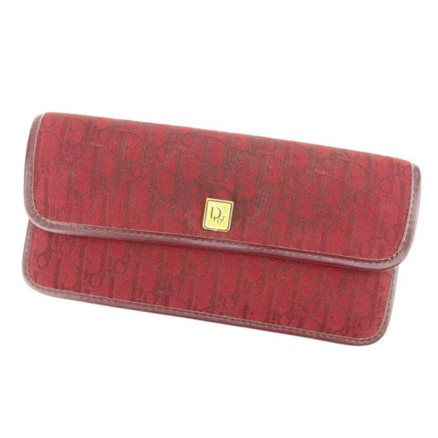 【BIGお買い物ラリー★30%OFFセール中】ディオール Dior 長財布トロッター オールドディオール ボルドー ゴールド レディース 中古