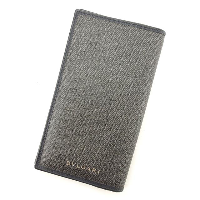 【X'masセール★30%OFF】ブルガリ BVLGARI 長財布 ブラック ベージュ レディース 中古