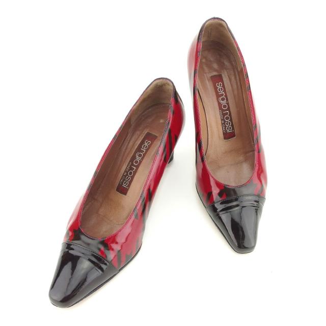 【BIGお買い物ラリー★30%OFFセール中】セルジオロッシ Sergio Rossi パンプス #35 レッド ブラック レディース 中古