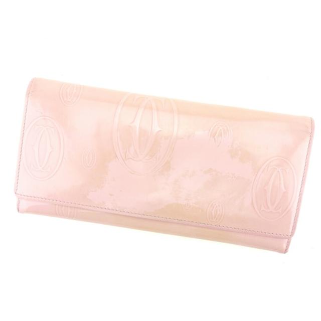 【BIGお買い物ラリー★30%OFFセール中】カルティエ CARTIER 長財布ハッピーバースデー ピンク レディース 中古