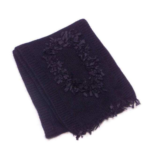 【X'masセール★30%OFF】ディオール Dior マフラーロゴフリル ブラック レディース 中古