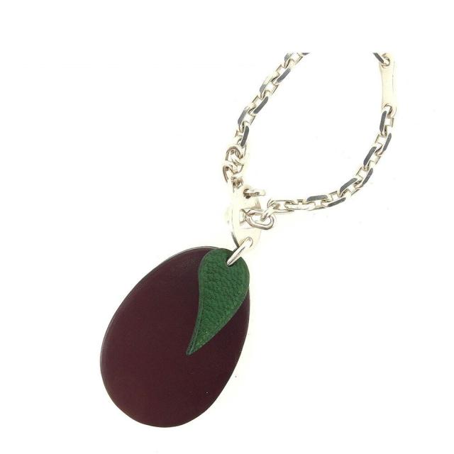 【X'masセール★30%OFF】エルメス HERMES キーホルダーフルーツモチーフ パープル グリーン シルバー レディース 中古