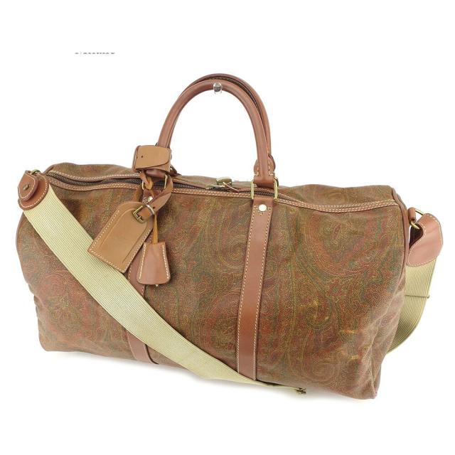 【BIGお買い物ラリー★30%OFFセール中】エトロ ETRO ボストンバッグペイズリー ブラウン レディース 中古