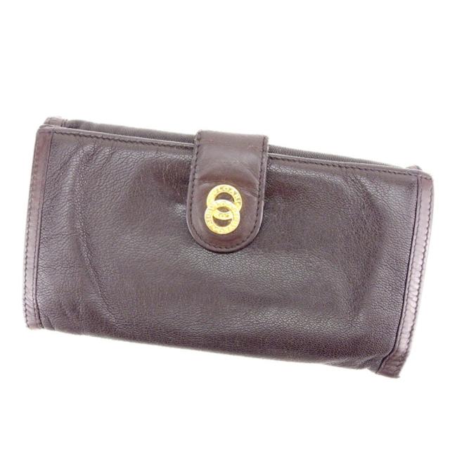 【BIGお買い物ラリー★30%OFFセール中】ブルガリ BVLGARI 長財布ドッピオトンド ブラウン ゴールド レディース 中古