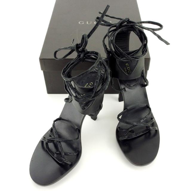 【X'masセール★30%OFF】グッチ GUCCI サンダル #34ハーフ ネイビー レディース 中古