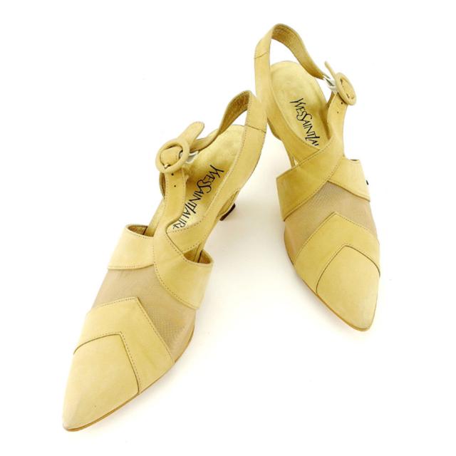 【BIGお買い物ラリー★30%OFFセール中】イヴ・サンローラン YVES SAINT LAURENT パンプス 37 ベージュ レディース 中古