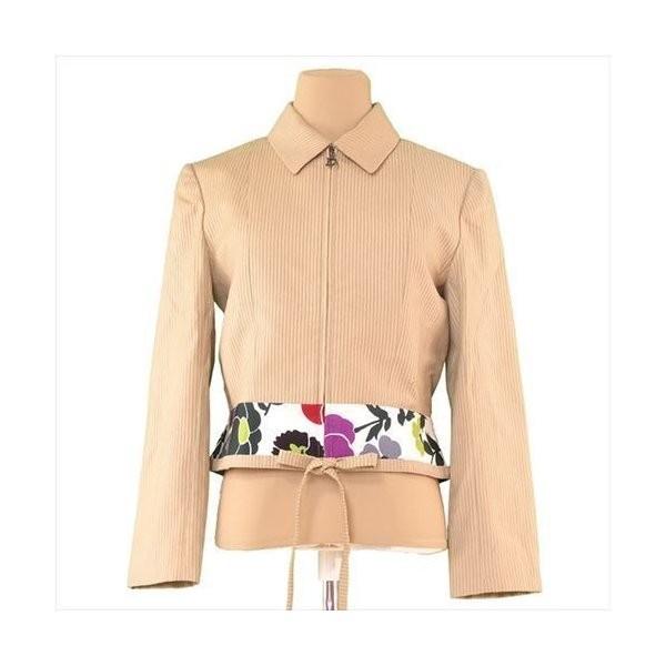 【BIGお買い物ラリー★30%OFFセール中】ディオール Dior その他アウターストライプ フラワー ♯USA6サイズ ベージュ ブラック系 レディース 中古