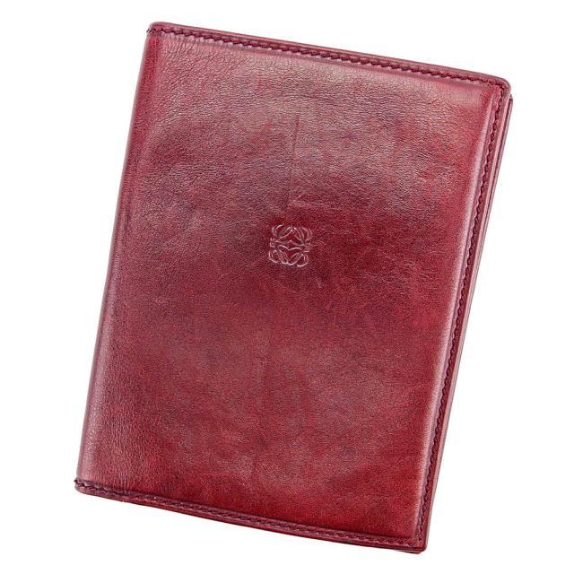 【BIGお買い物ラリー★30%OFFセール中】ロエベ LOEWE パスケースアナグラム ボルドー レディース 中古