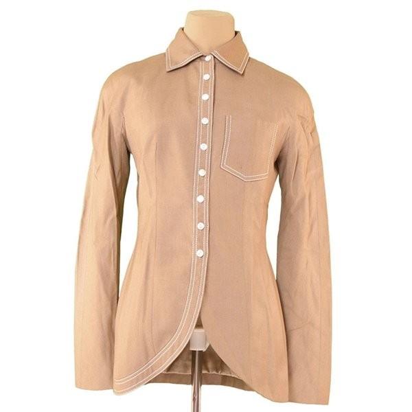 【BIGお買い物ラリー★30%OFFセール中】ディオール Dior その他アウターシャツデザイン ♯USA6サイズ ベージュ×ホワイト レディース 中古