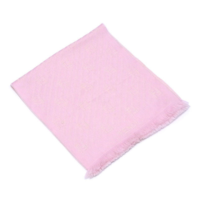 【X'masセール★30%OFF】フェンディ FENDI マフラーズッカ×斜めストライプ ピンク×ベージュ レディース 中古