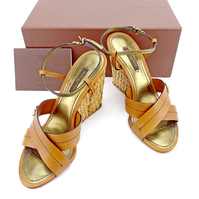 【X'masセール★30%OFF】ルイ・ヴィトン LOUIS VUITTON サンダル ライトブラウン レディース 中古