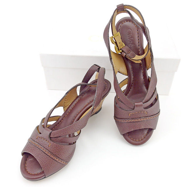 【BIGお買い物ラリー★30%OFFセール中】クロエ Chloe サンダルマルチカラー ブラウン レディース 中古