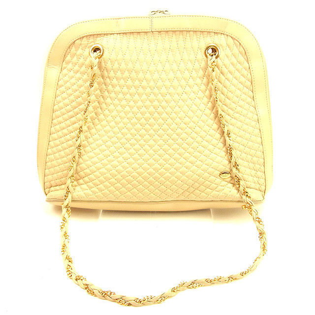 【BIGお買い物ラリー★30%OFFセール中】バリー BALLY ショルダーバッグ ベージュ×ゴールド レディース 中古