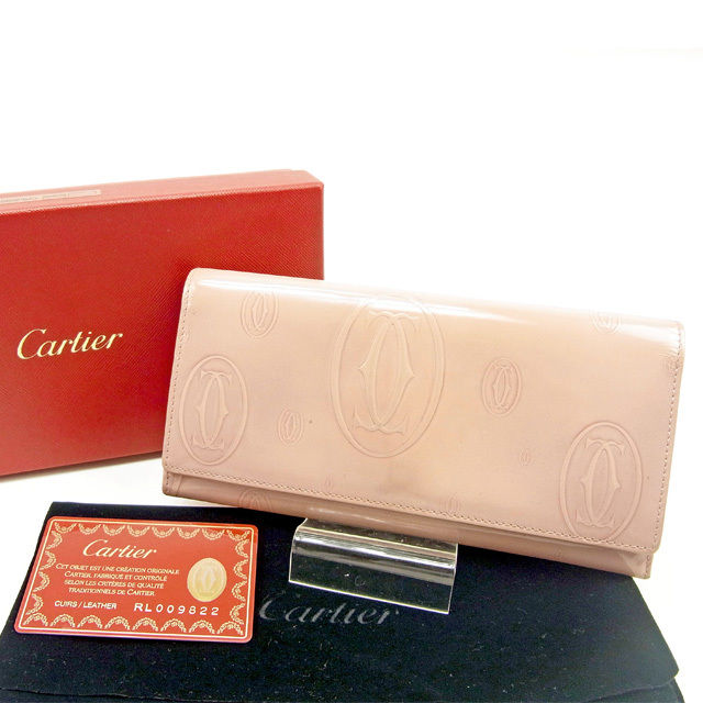 【BIGお買い物ラリー★30%OFFセール中】カルティエ CARTIER 長財布ハッピーバースデー ピンク レディース 中古