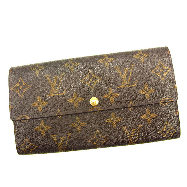 【BIGお買い物ラリー★30%OFFセール中】ルイ・ヴィトン LOUIS VUITTON 長財布モノグラム ポシェットポルトモネクレディ ブラウン レディース 中古