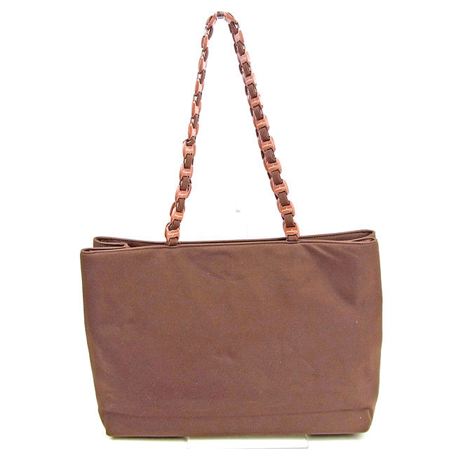 【X'masセール★30%OFF】サルヴァトーレフェラガモ Salvatore Ferragamo トートバッグヴァラチェーン ブラウン レディース 中古