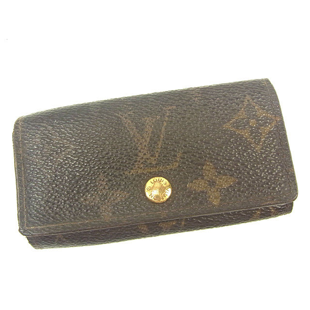 【BIGお買い物ラリー★30%OFFセール中】ルイ・ヴィトン LOUIS VUITTON キーケースモノグラム ミュルティクレ4 ブラウン レディース 中古