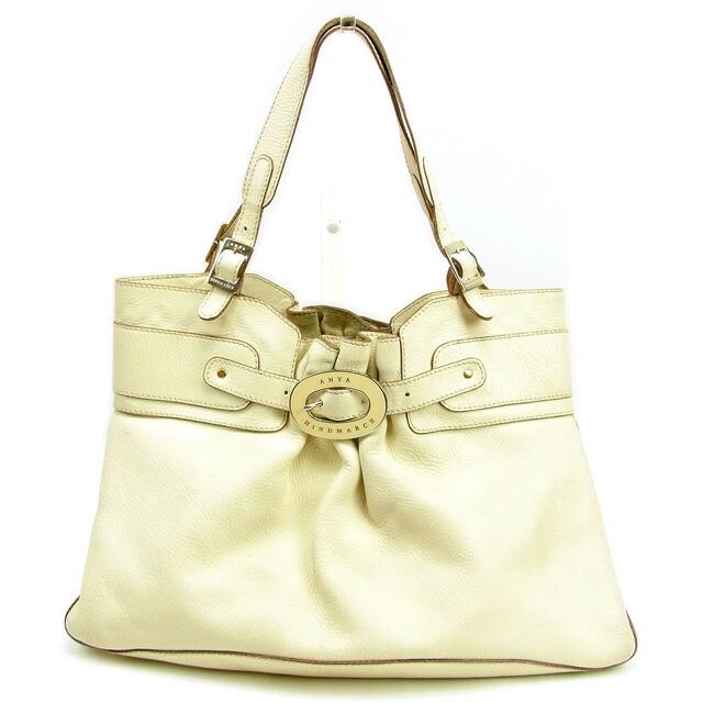 【BIGお買い物ラリー★30%OFFセール中】アニヤ・ハインドマーチ Anya Hindmarch トートバッグベルトデザイン ベージュ系 レディース 中古