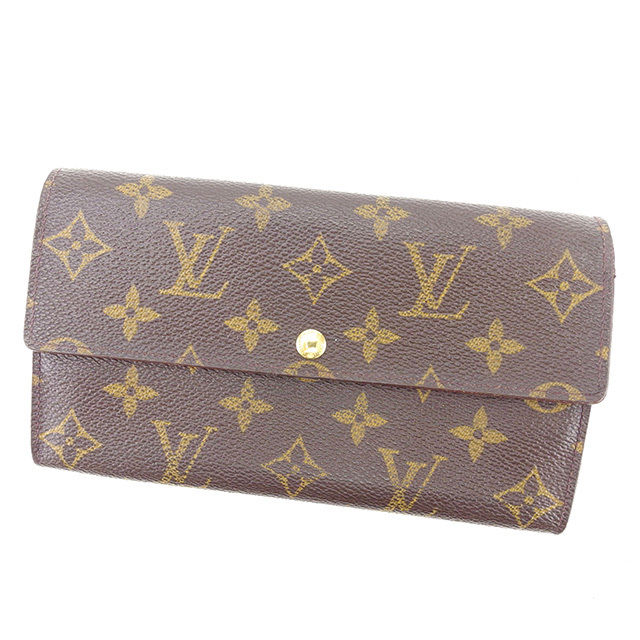 【BIGお買い物ラリー★30%OFFセール中】ルイ・ヴィトン LOUIS VUITTON 長財布モノグラム ポシェットポルトモネクレディ ブラウン レディース 中古