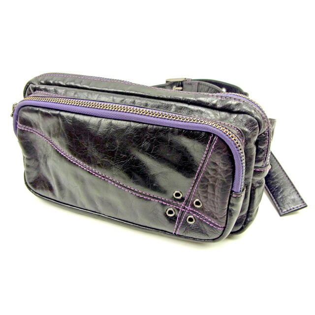 【BIGお買い物ラリー★30%OFFセール中】サマンサキングス SAMANTHA KINGZ ボディバッグ パープル×ブラック レディース 中古