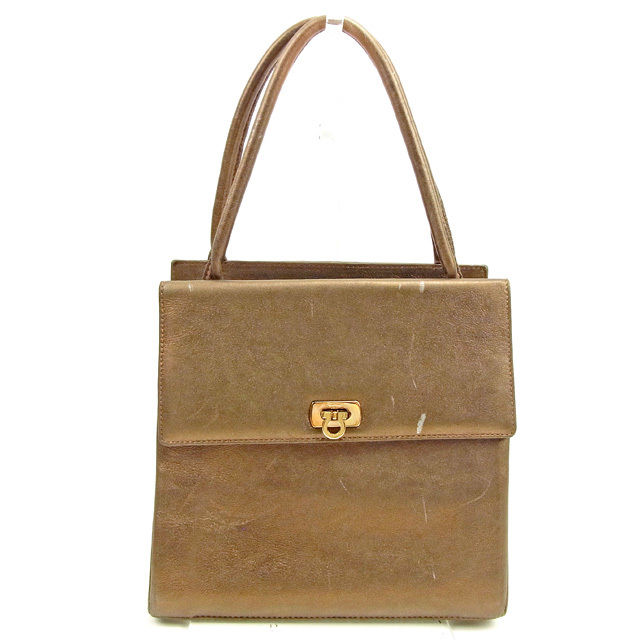 【BIGお買い物ラリー★30%OFFセール中】サルヴァトーレフェラガモ Salvatore Ferragamo ハンドバッグガンチーニ ゴールド レディース 中古