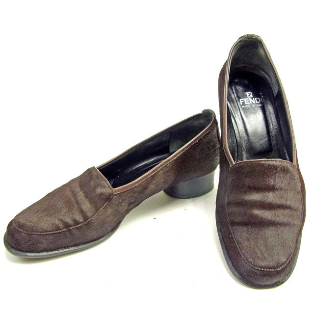 【BIGお買い物ラリー★30%OFFセール中】フェンディ FENDI パンプス ブラウン レディース 中古