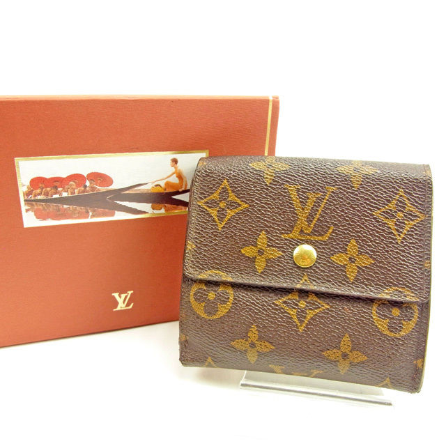 【BIGお買い物ラリー★30%OFFセール中】ルイ・ヴィトン LOUIS VUITTON 二つ折り財布モノグラム ポルトモネビエカルトクレディ ブラウン レディース 中古
