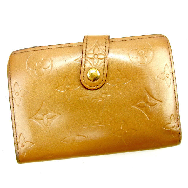 【BIGお買い物ラリー★30%OFFセール中】ルイ・ヴィトン LOUIS VUITTON 二つ折り財布ヴェルニ ポルトモネビエヴィエノワ ブラウン レディース 中古