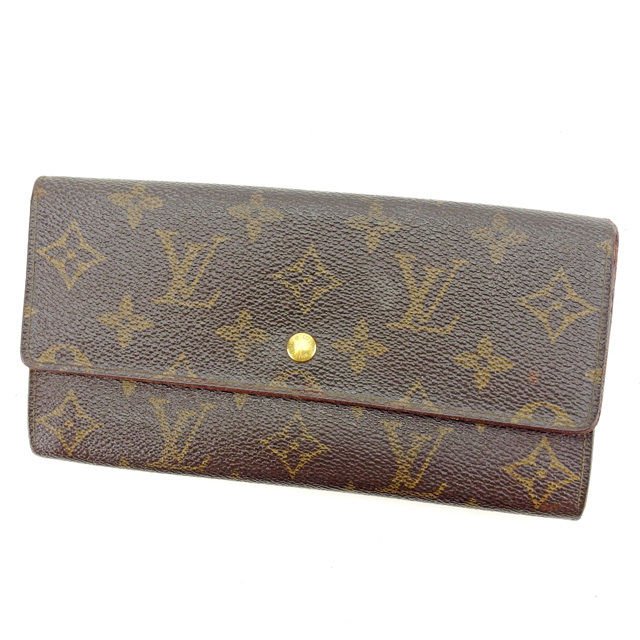 【BIGお買い物ラリー★30%OFFセール中】ルイ・ヴィトン LOUIS VUITTON 長財布モノグラム ポシェットポルトモネクレディ ブラウン レディース 中古