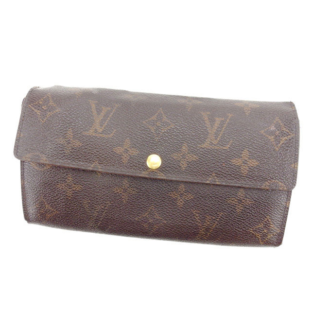 【BIGお買い物ラリー★30%OFFセール中】ルイ・ヴィトン LOUIS VUITTON 長財布モノグラム ポシェットポルトモネクレディ ブラウン レディース 中古