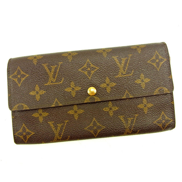 【BIGお買い物ラリー★30%OFFセール中】ルイ・ヴィトン LOUIS VUITTON 長財布モノグラム ポシェットポルトモネクレディ ブラウン レディース 中古