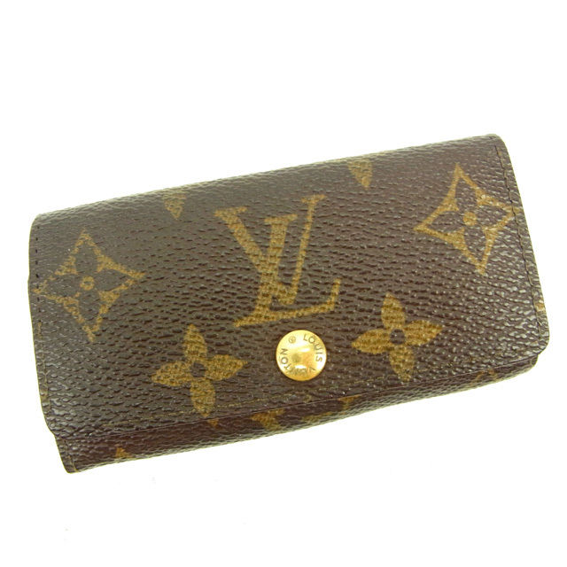 【BIGお買い物ラリー★30%OFFセール中】ルイ・ヴィトン LOUIS VUITTON キーケースモノグラム ミュルティクレ4 ブラウン レディース 中古