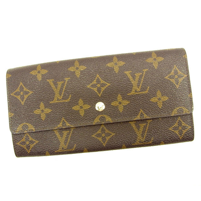 【BIGお買い物ラリー★30%OFFセール中】ルイ・ヴィトン LOUIS VUITTON 長財布モノグラム ポシェットポルトモネクレディ ブラウン レディース 中古