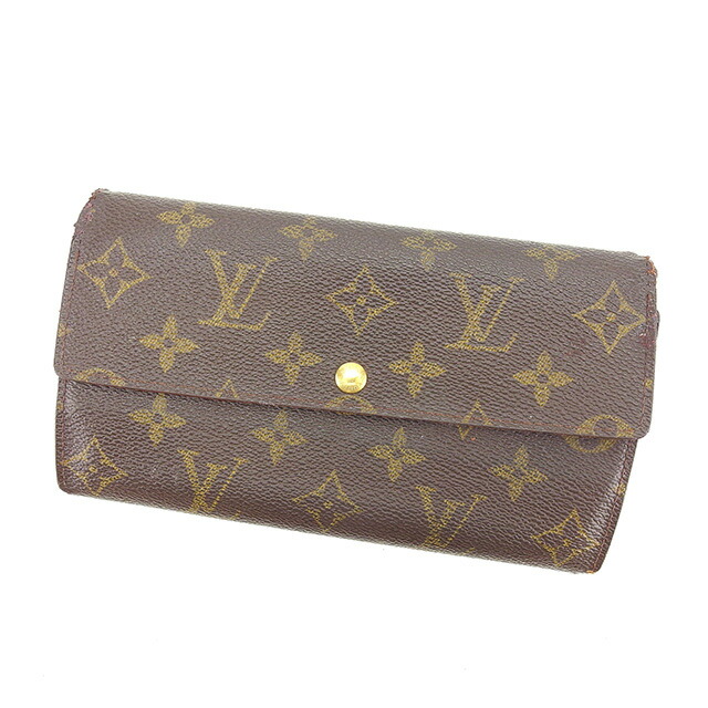 【BIGお買い物ラリー★30%OFFセール中】ルイ・ヴィトン LOUIS VUITTON 長財布モノグラム ポシェットポルトモネクレディ ブラウン レディース 中古
