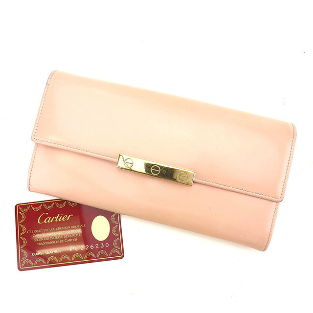 【X'masセール★30%OFF】カルティエ CARTIER 長財布ラブコレクション ピンク×ゴールド レディース 中古