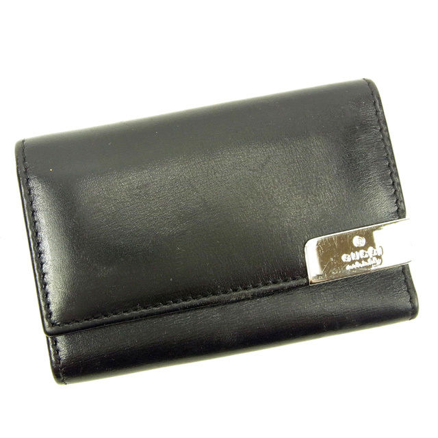 【BIGお買い物ラリー★30%OFFセール中】グッチ GUCCI キーケース ブラック レディース 中古
