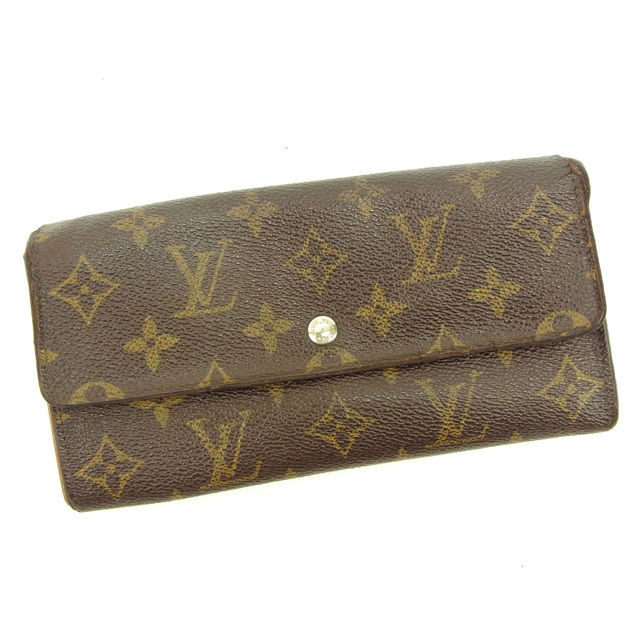 【BIGお買い物ラリー★30%OFFセール中】ルイ・ヴィトン LOUIS VUITTON 長財布モノグラム 旧ポシェットポルトモネクレディ ブラウン レディース 中古