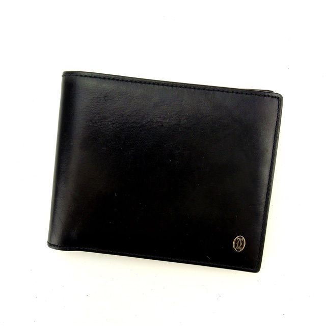 【BIGお買い物ラリー★30%OFFセール中】カルティエ CARTIER 札入れパシャ ブラック×シルバー レディース 中古