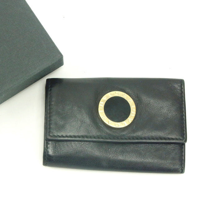 【BIGお買い物ラリー★30%OFFセール中】ブルガリ BVLGARI キーケースブルガリ　ブルガリ ブラック×ゴールド レディース 中古