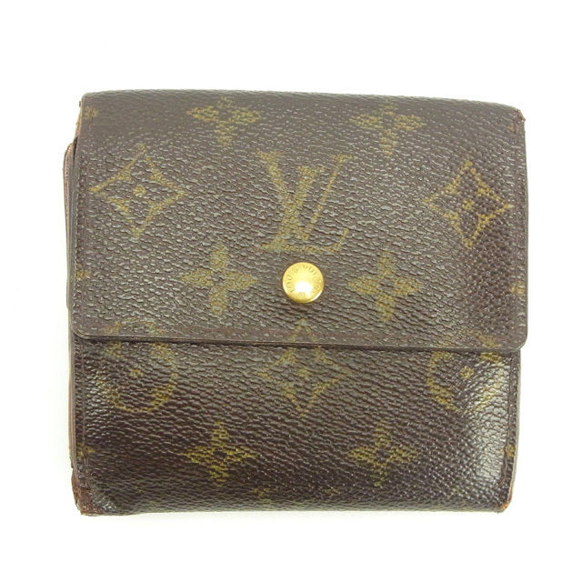 【BIGお買い物ラリー★30%OFFセール中】ルイ・ヴィトン LOUIS VUITTON 二つ折り財布モノグラム ポルトモネビエカルトクレディ ブラウン レディース 中古