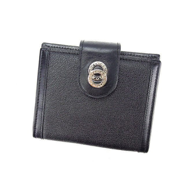 【X'masセール★30%OFF】ブルガリ BVLGARI 手帳カバードッピオトンド ブラック×シルバー レディース 中古