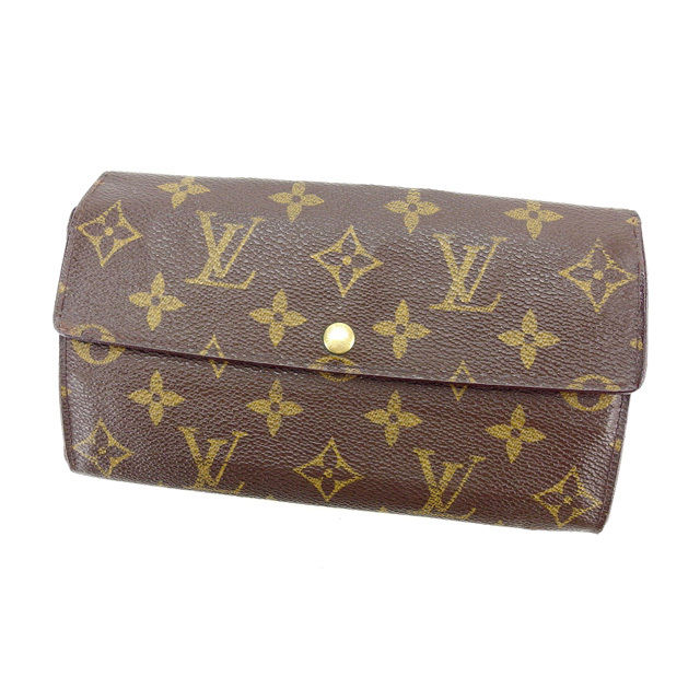 【BIGお買い物ラリー★30%OFFセール中】ルイ・ヴィトン LOUIS VUITTON 長財布モノグラム 旧ポルトフォイユサラ ブラウン レディース 中古