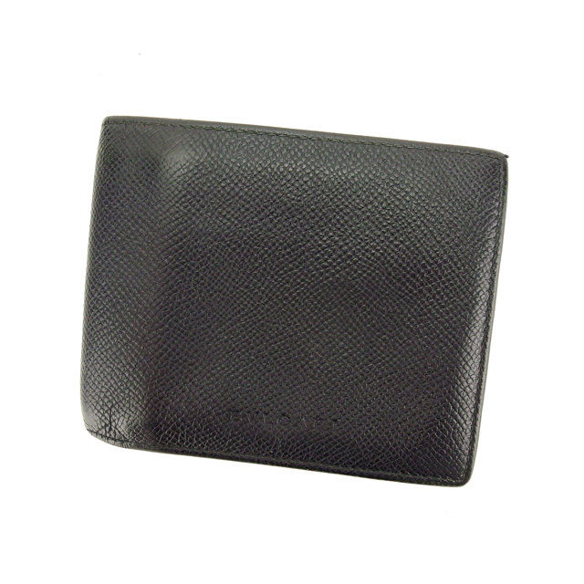 【BIGお買い物ラリー★30%OFFセール中】ブルガリ BVLGARI 札入れロゴ ブラック レディース 中古