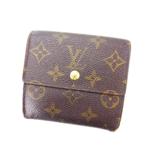 【BIGお買い物ラリー★30%OFFセール中】ルイ・ヴィトン LOUIS VUITTON 二つ折り財布モノグラム ポルトモネビエカルトクレディ ブラウン レディース 中古