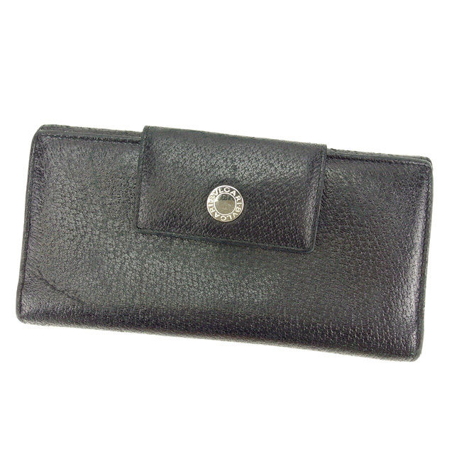 【BIGお買い物ラリー★30%OFFセール中】ブルガリ BVLGARI 長財布ブルガリブルガリ ブラック×シルバー レディース 中古
