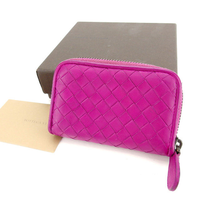 【BIGお買い物ラリー★30%OFFセール中】ボッテガヴェネタ BOTTEGAVENETA ケースイントレチャート ピンク レディース 中古