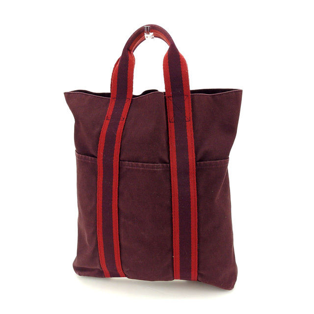 【BIGお買い物ラリー★30%OFFセール中】エルメス HERMES トートバッグフールトゥ カバス パープル×レッド レディース 中古