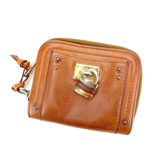 【BIGお買い物ラリー★30%OFFセール中】クロエ Chloe 二つ折り財布パディントン ブラウン レディース 中古