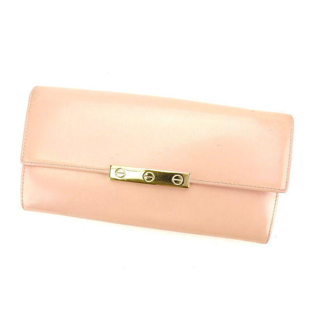 【BIGお買い物ラリー★30%OFFセール中】カルティエ CARTIER 長財布 ピンクピンク×ゴールド レディース 中古