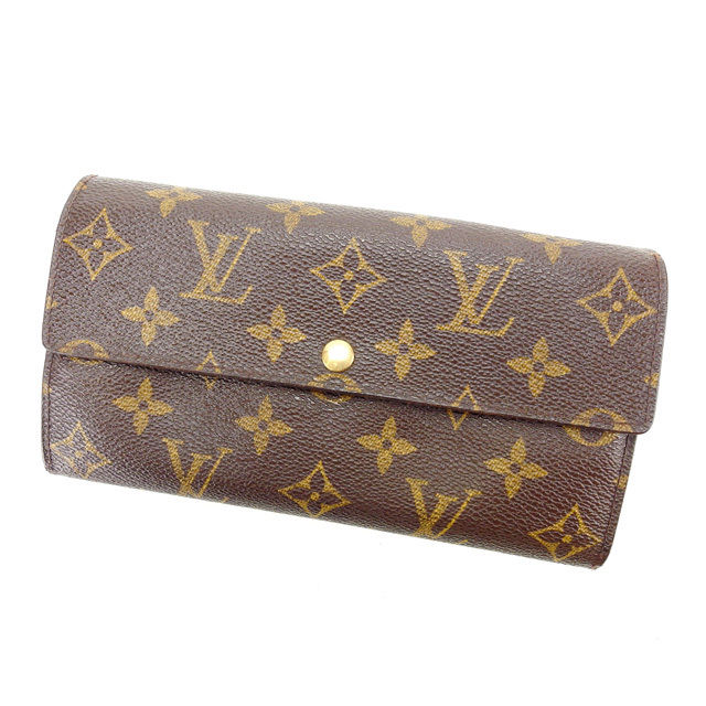 【BIGお買い物ラリー★30%OFFセール中】ルイ・ヴィトン LOUIS VUITTON 長財布モノグラム ポシェットポルトモネクレディ ブラウン レディース 中古